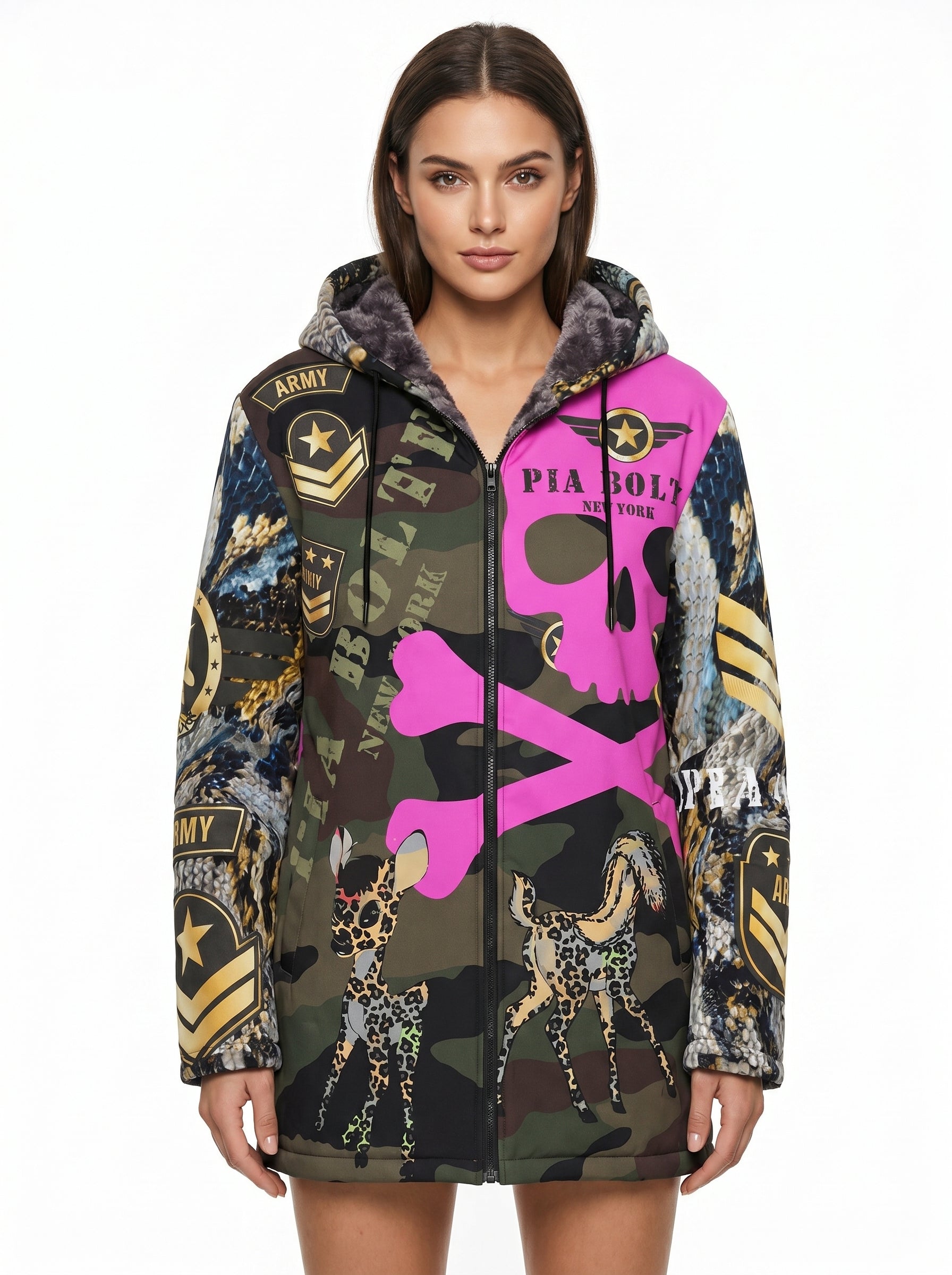 Hoodie jacket military Bambii – PIA BOLTE® COUTURE